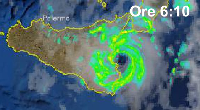 Occhio del Ciclone Mediterraneo prossimo a Catania - Meteo Giornale